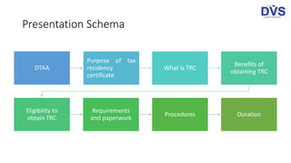 Obtaining Tax residency certificate in Dubai | PPTX