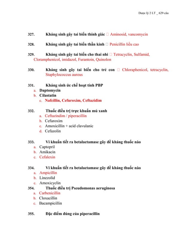 Trắc nghiệm Dược lý 2, TỔNG HỢP THUỐC TRỊ TĂNG HUYẾT ÁP VÀ LỢI TIỂU.docx