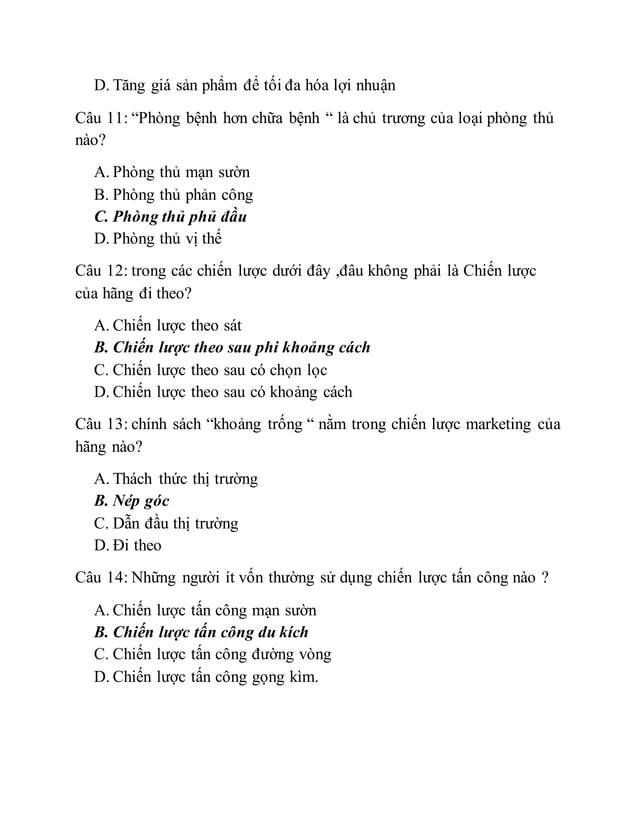 Trắc nghiệm mkt | PDF