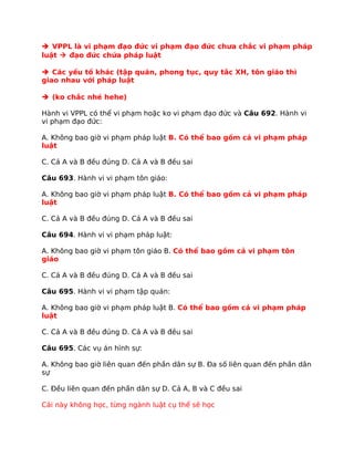 Vi phạm quy định - Bài tập trắc nghiệm về quy định, kỉ luật và pháp luật
