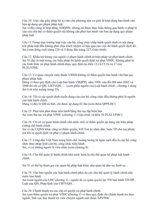 Trắc nghiệm và câu hỏi luật hành chính | DOC