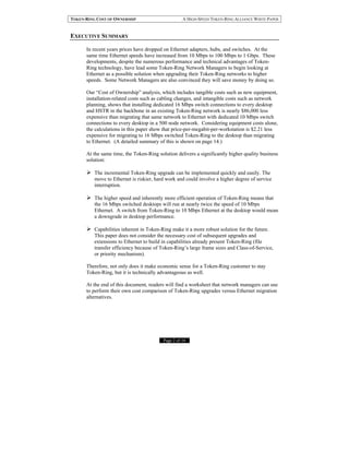 Token-Ring Cost of Ownership | PDF