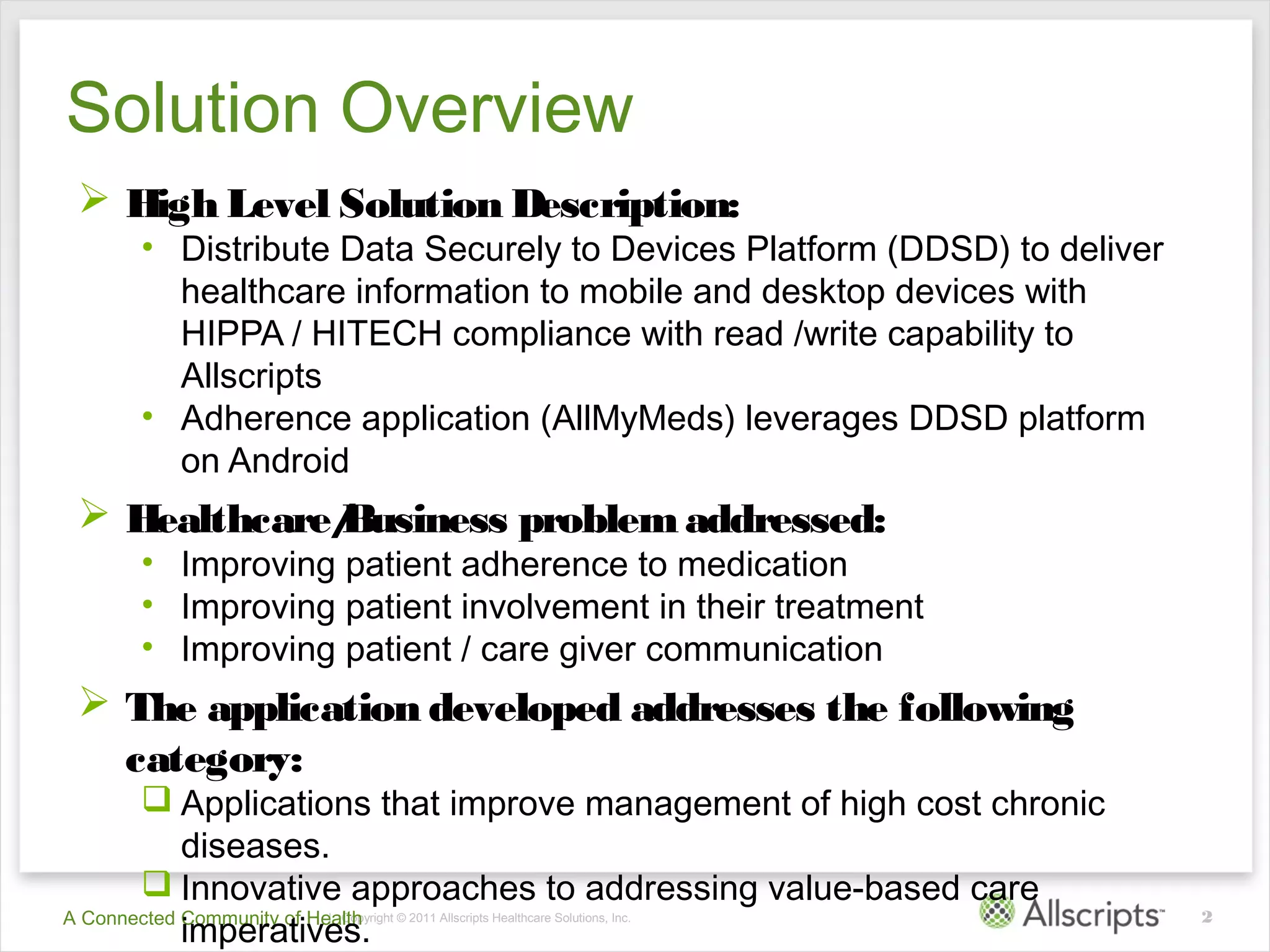 TRCS_Allscripts_Phase 1 | PPT