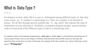 Data Types | PPTX