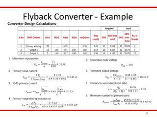 High Frequency Transformer for Multi-Output SMPS Applications | PPTX