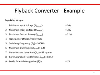 High Frequency Transformer for Multi-Output SMPS Applications | PPTX