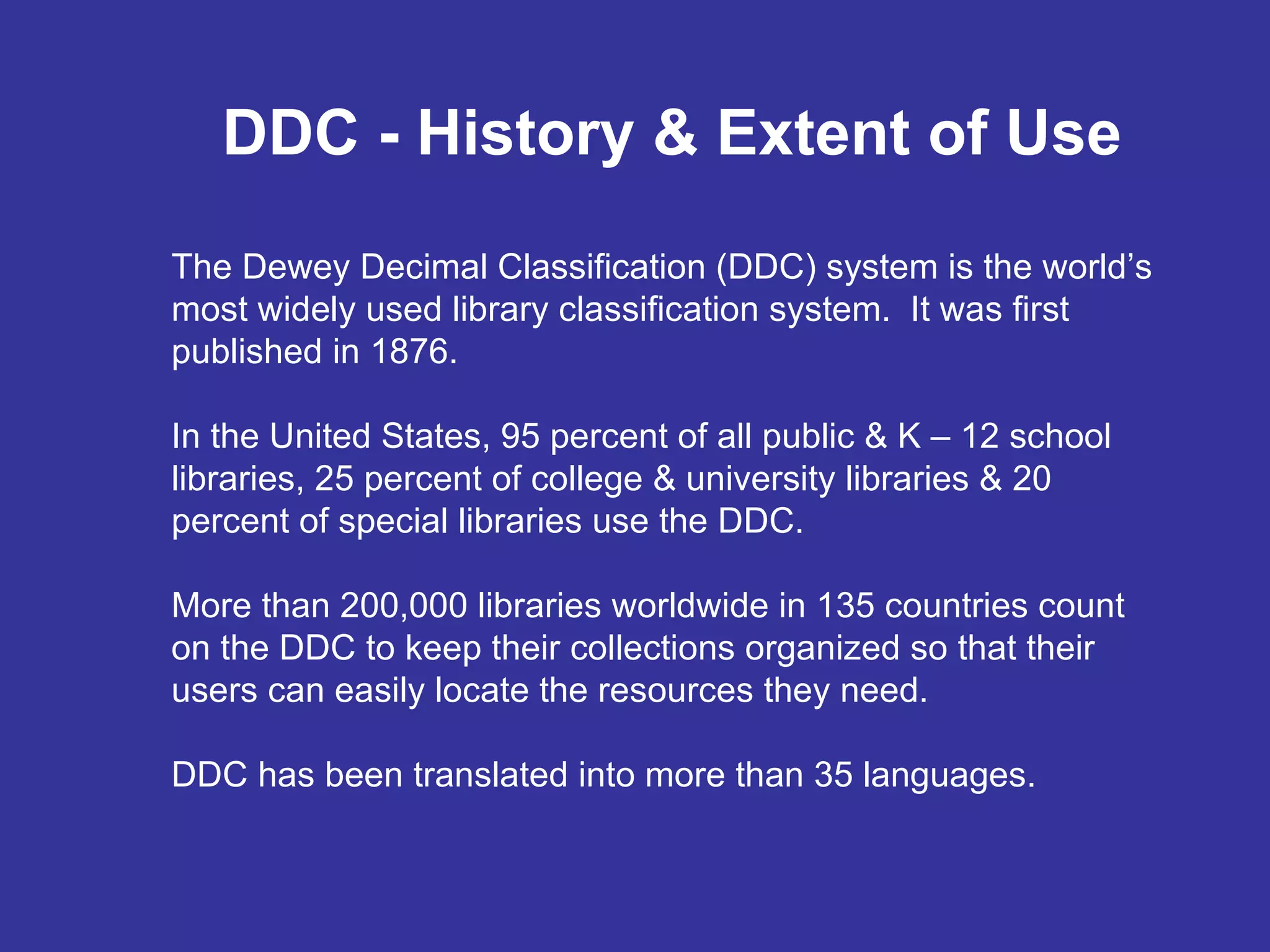 Dewey Decimal Classification | PPS