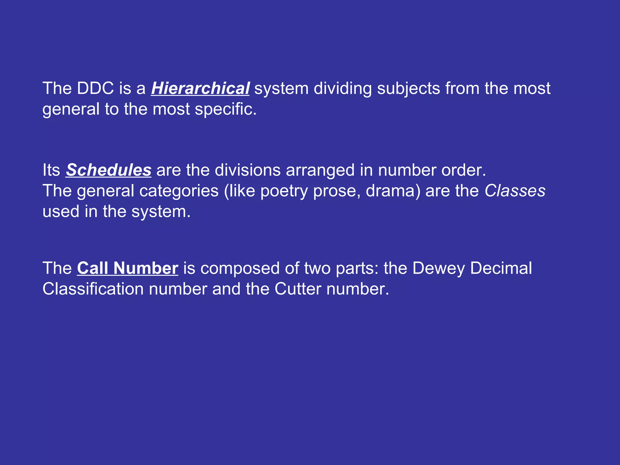 Dewey Decimal Classification | PPS