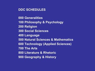 Dewey Decimal Classification | PPS