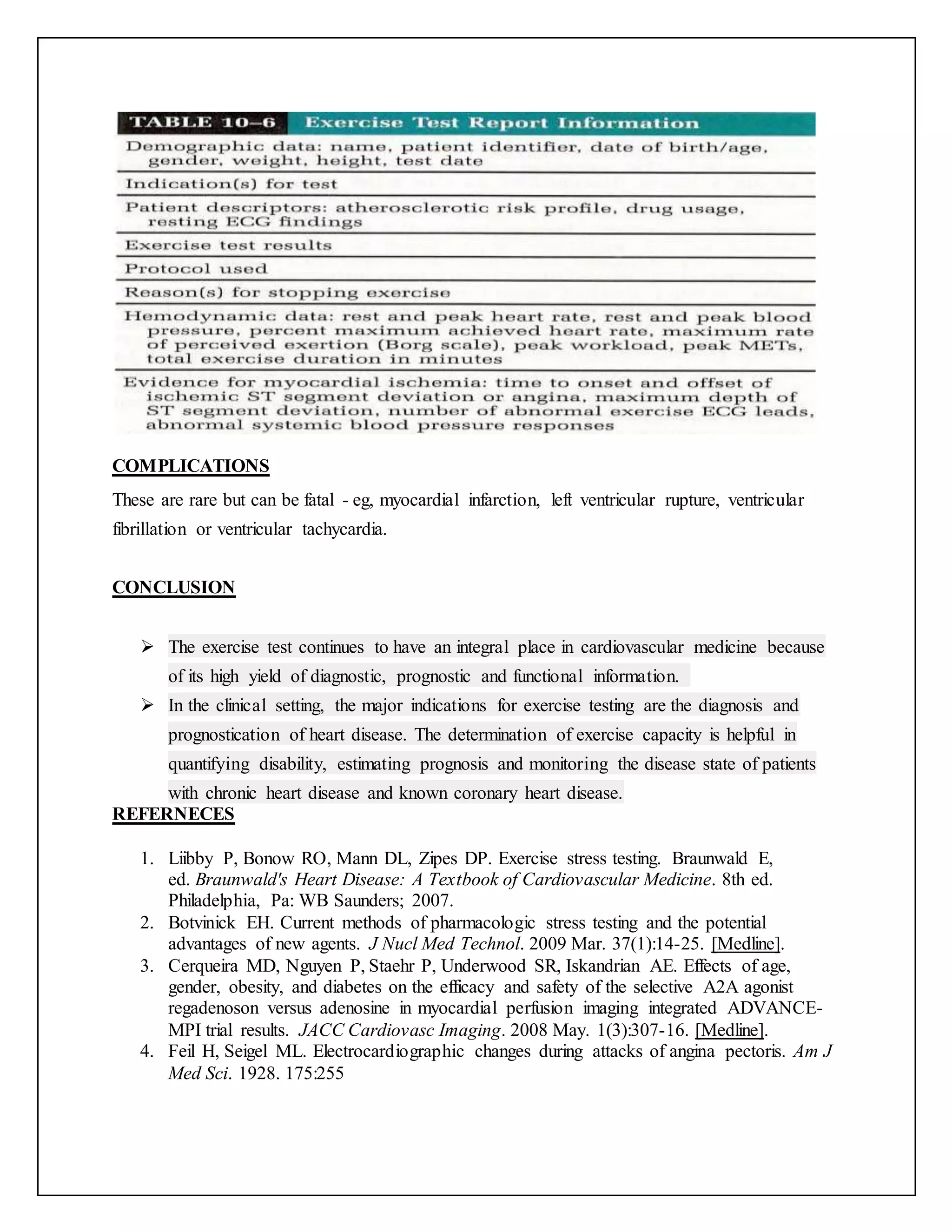 Treadmill test in cardiology | DOCX