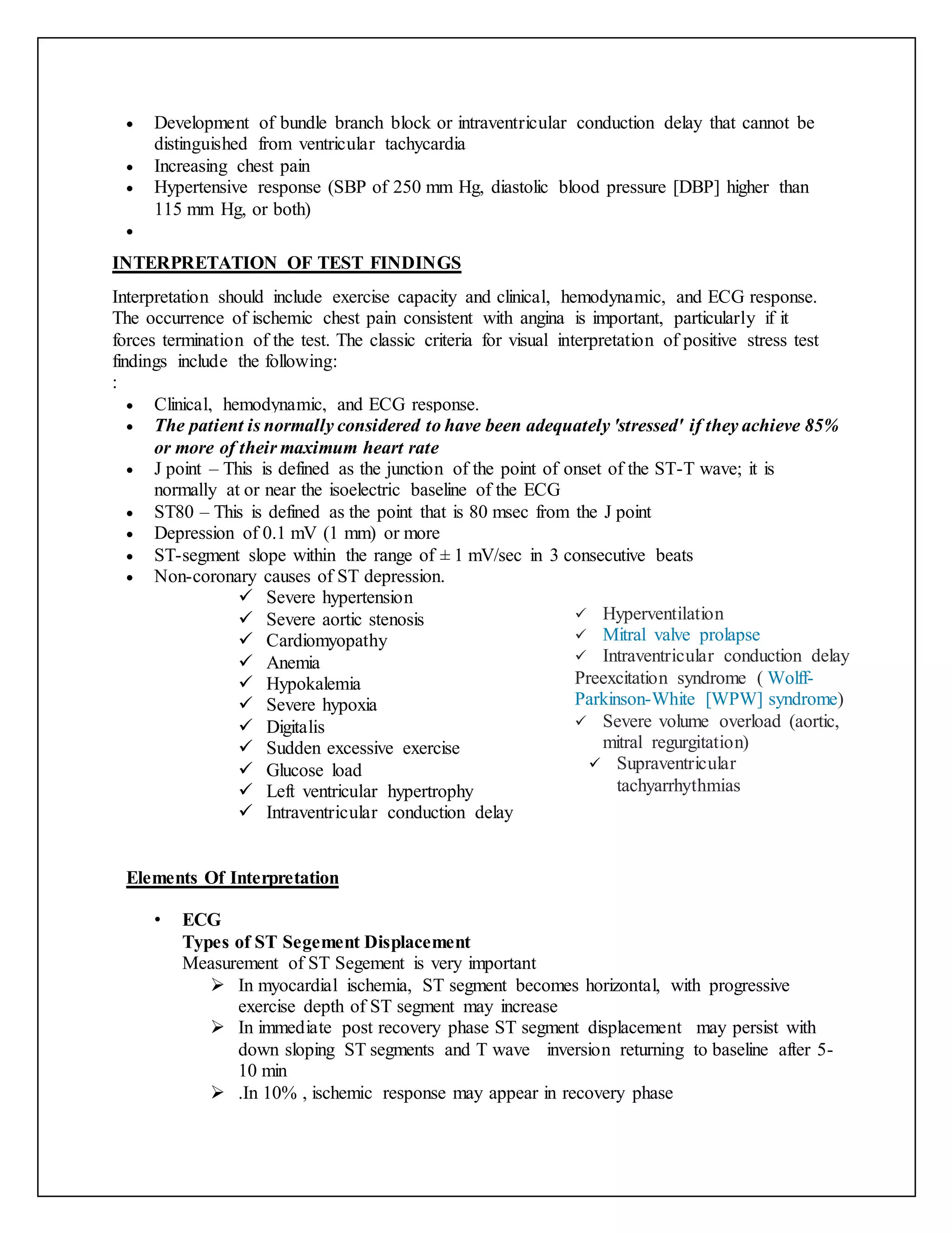 Treadmill test in cardiology | DOCX