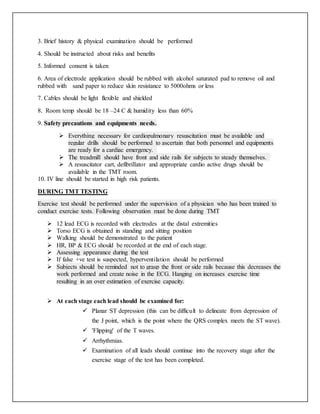 Treadmill test in cardiology | DOCX