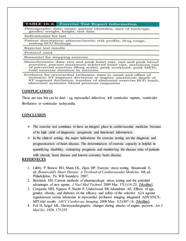 Treadmill test in cardiology | DOCX | Heart and Cardiovascular Diseases ...