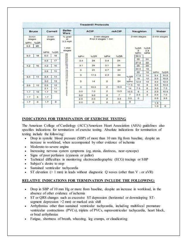Treadmill test in cardiology | DOCX | Heart and Cardiovascular Diseases ...