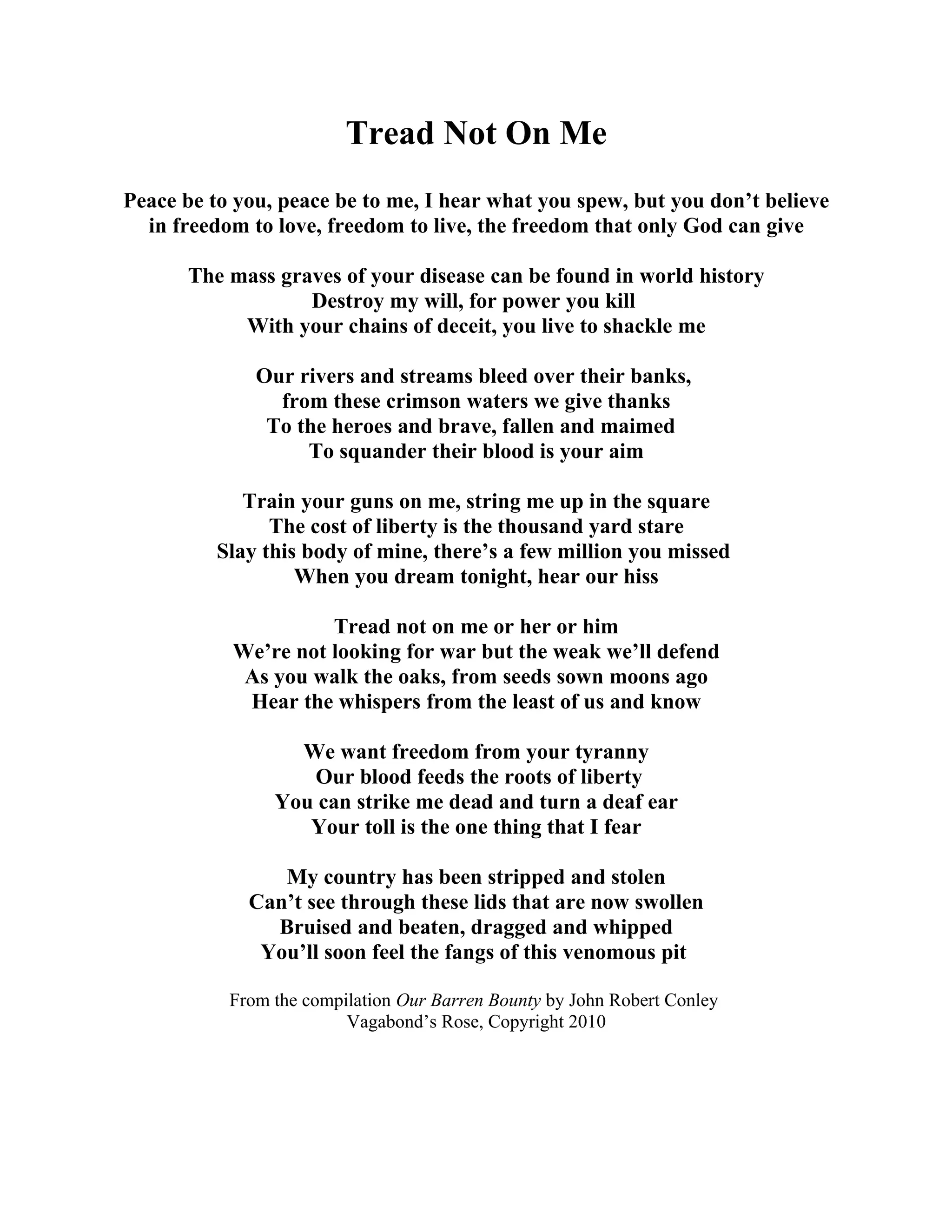 Tread Not On Me | PDF