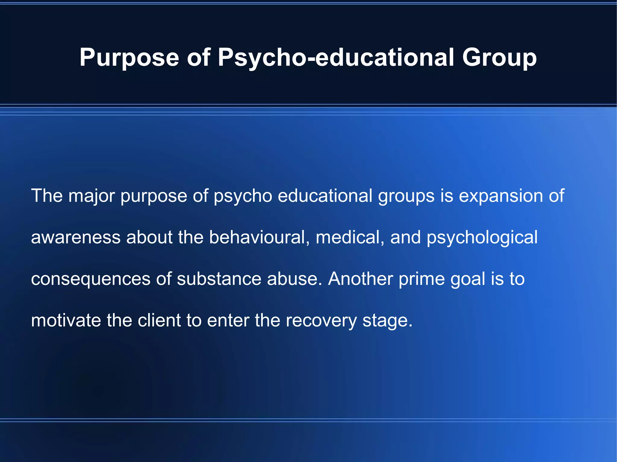 Treatment Groups & Psycho-Educational groups | ODP