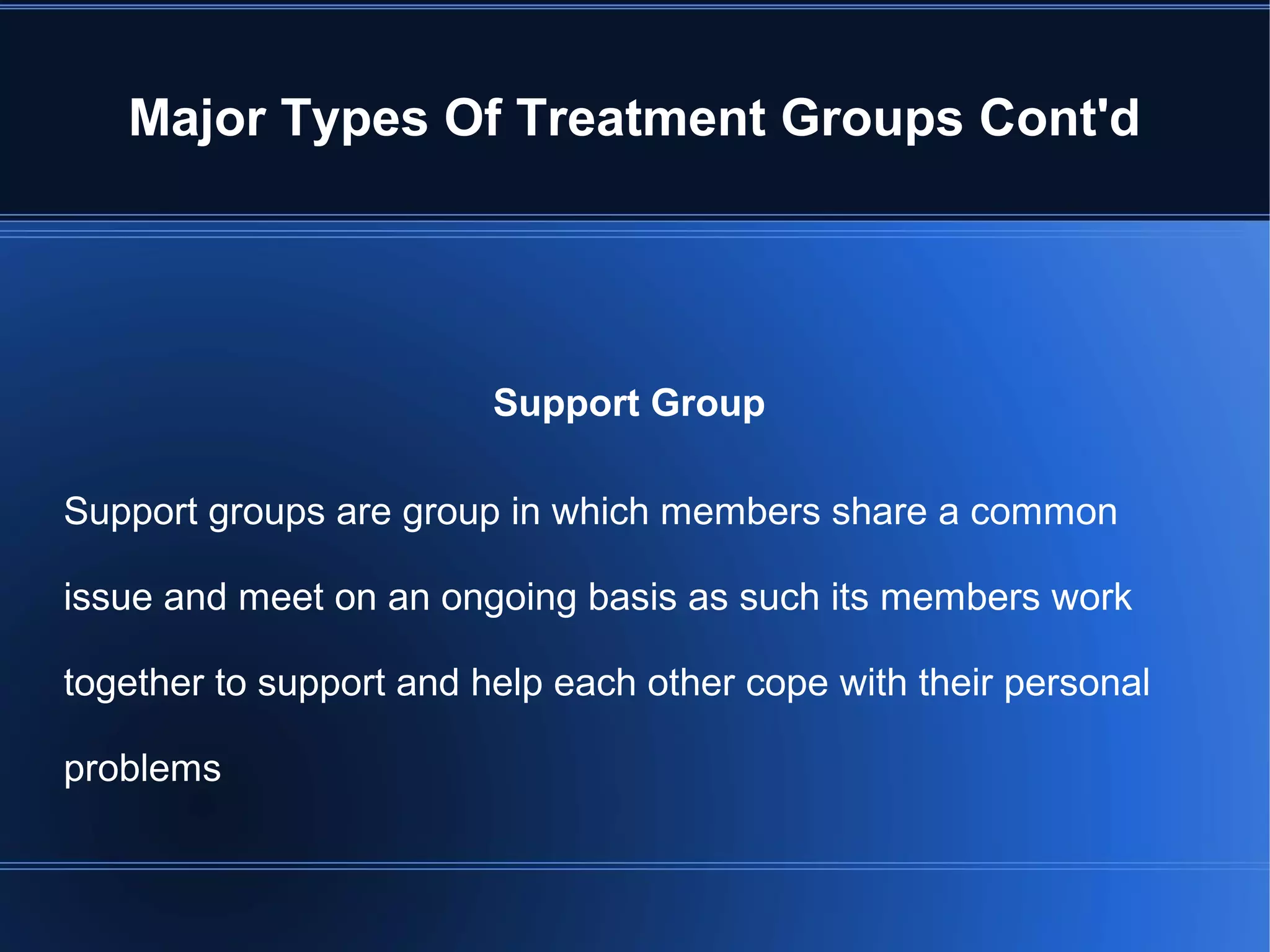 Treatment Groups & Psycho-Educational groups | ODP