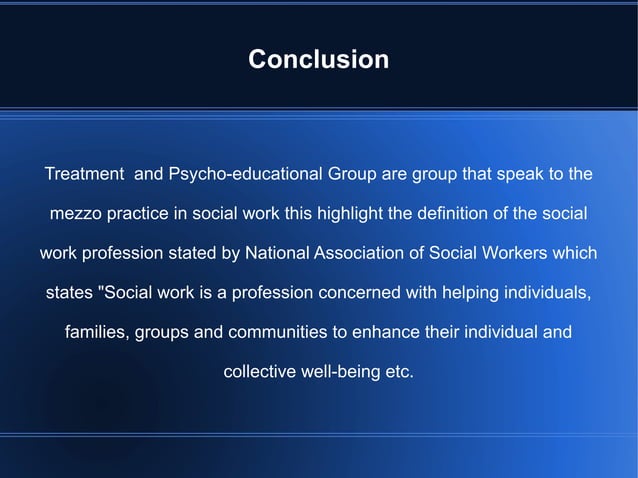 Treatment Groups & Psycho-Educational groups | ODP