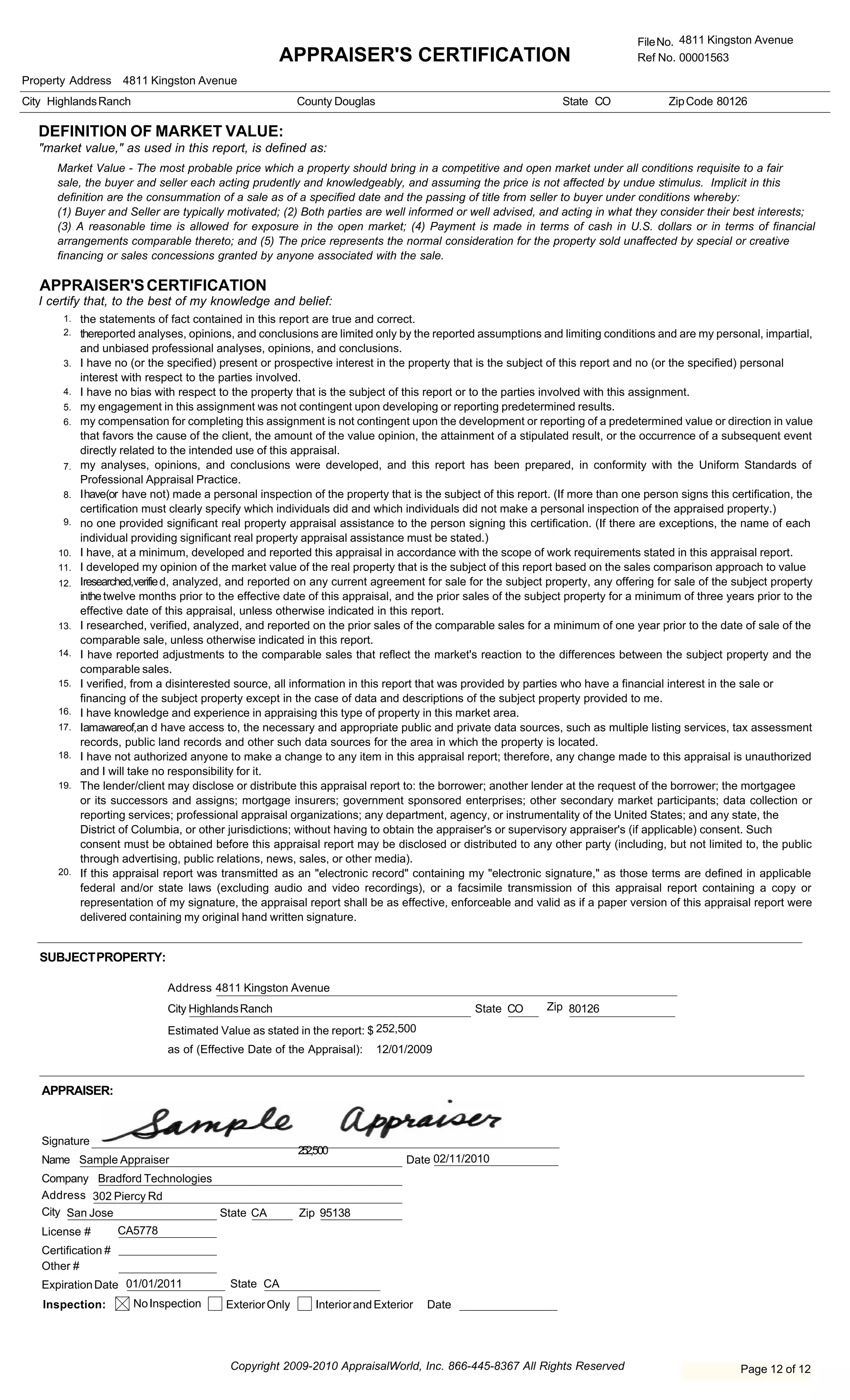 Collateral Valuation Report (CVR) | PDF