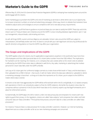 Treasure Data Marketers Guide to GDPR (Global Data Protection ...