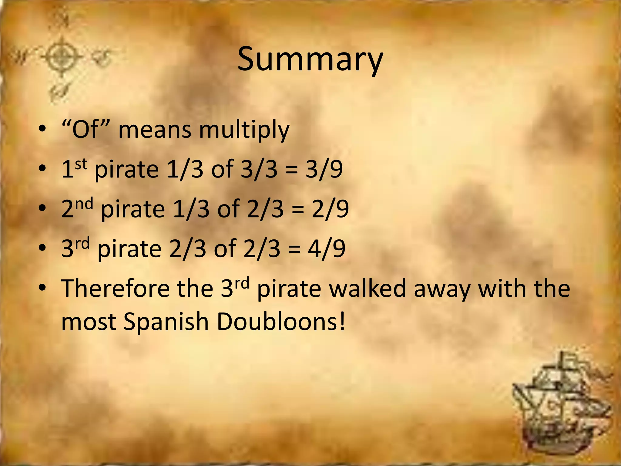 Treasure hunting fractions(multiplication) | PPTX
