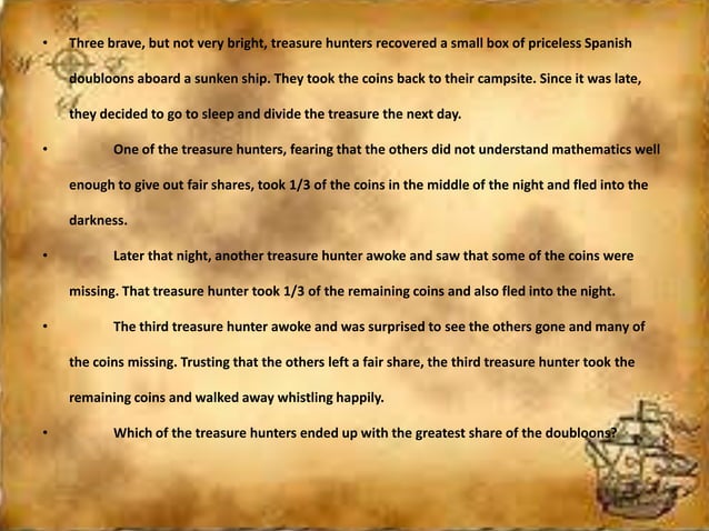 Treasure hunting fractions(multiplication) | PPT