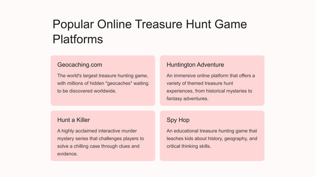 Treasure Hunt Puzzles, Treasure Hunt Puzzles online | PPT