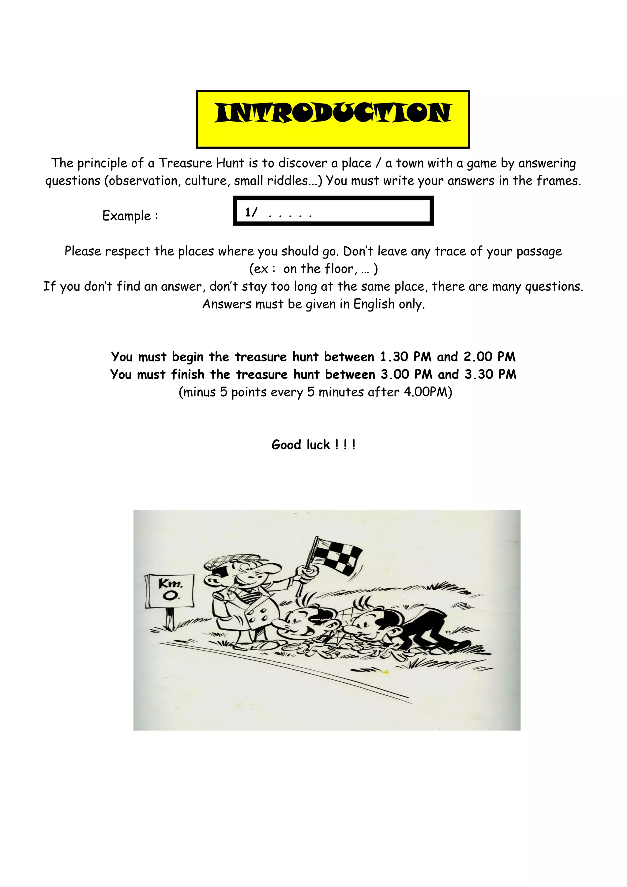 Treasure hunt quiz version 2018 | PDF