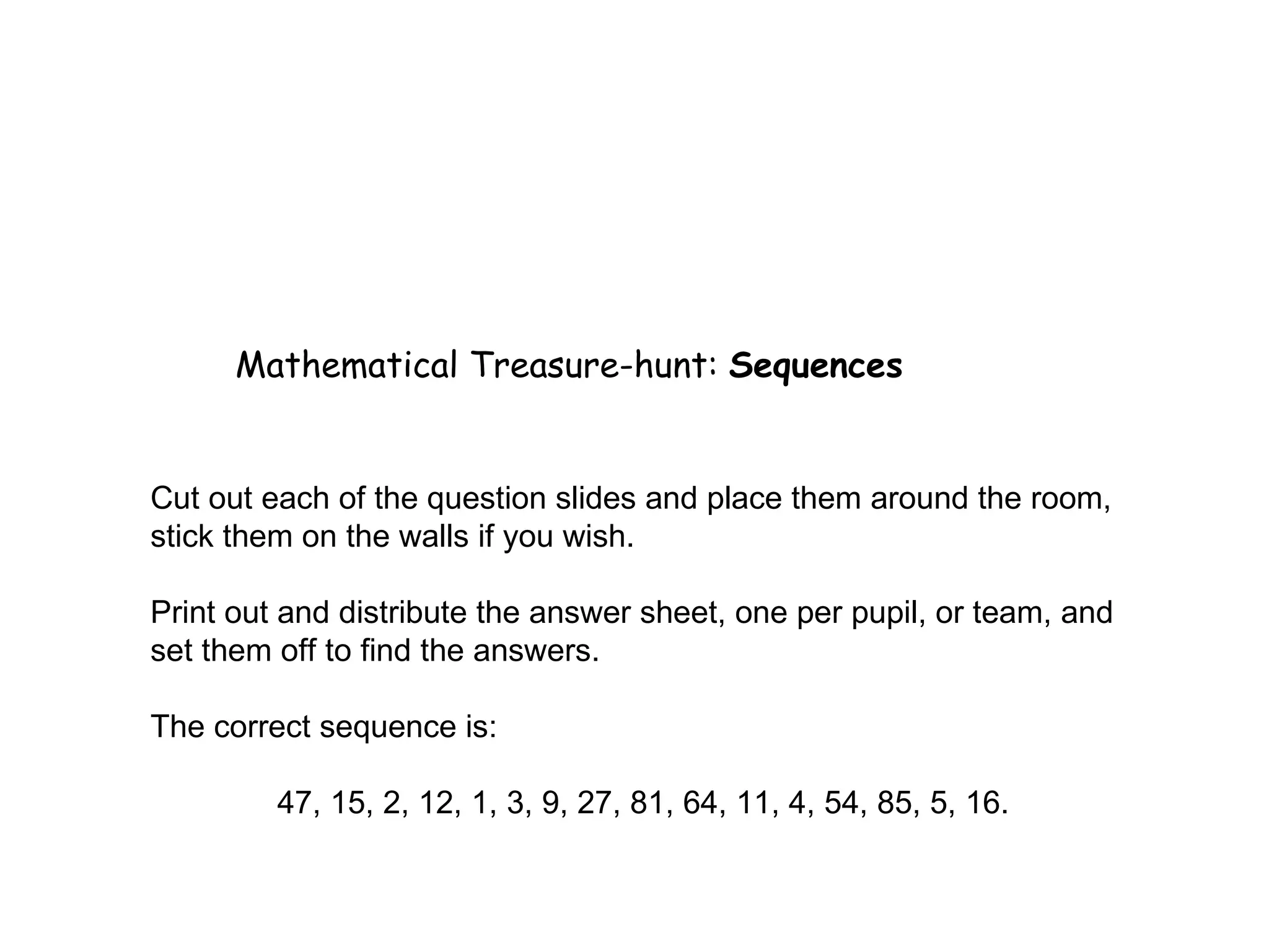Treasure hunt sequences1296542856 | PPT