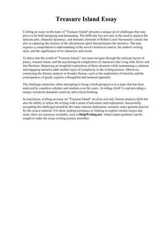 Treasure Island Essay.pdfTreasure Island Essay | PDF