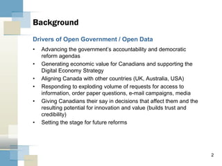Treasury Board of Canada - Open Government / Open Data in Canada - July ...