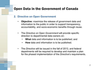 Treasury Board of Canada - Open Government / Open Data in Canada - July ...