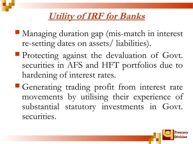 Treasury operations in_banks | PPT | Stocks and Bonds | Personal Investing