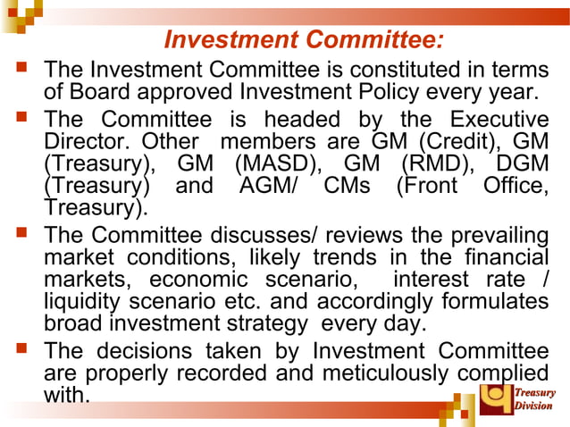 Treasury operations in_banks | PPT | Stocks and Bonds | Personal Investing