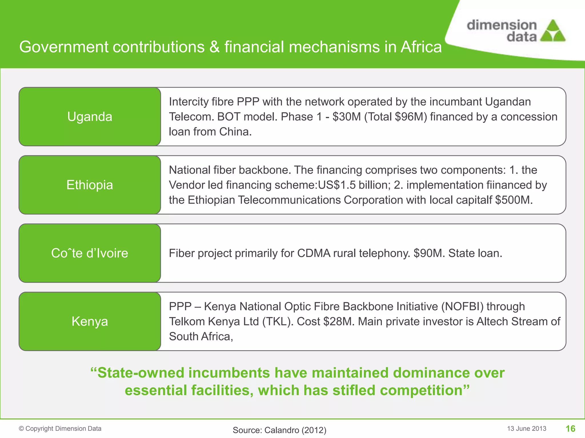 Presentation to SA National Treasury on National Broadband Funding | PPT