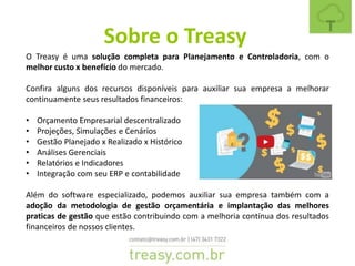 Catálogo de recursos e funcionalidades do Treasy - Planejamento e ...