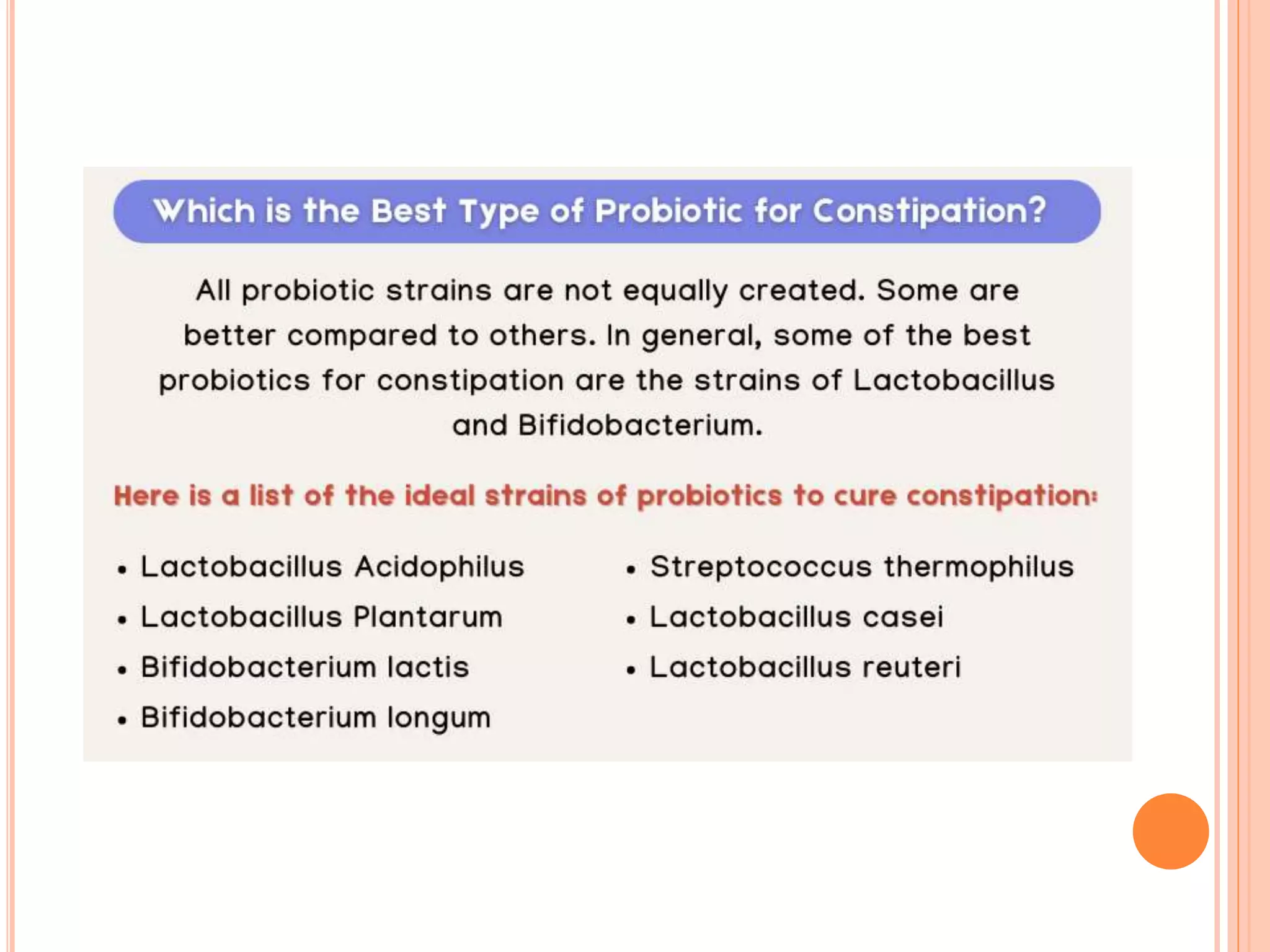 Treat Constipation with Healthy Probiotic Foods - Yakult India | PPTX