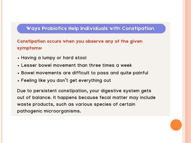 Treat Constipation with Healthy Probiotic Foods - Yakult India | PPTX