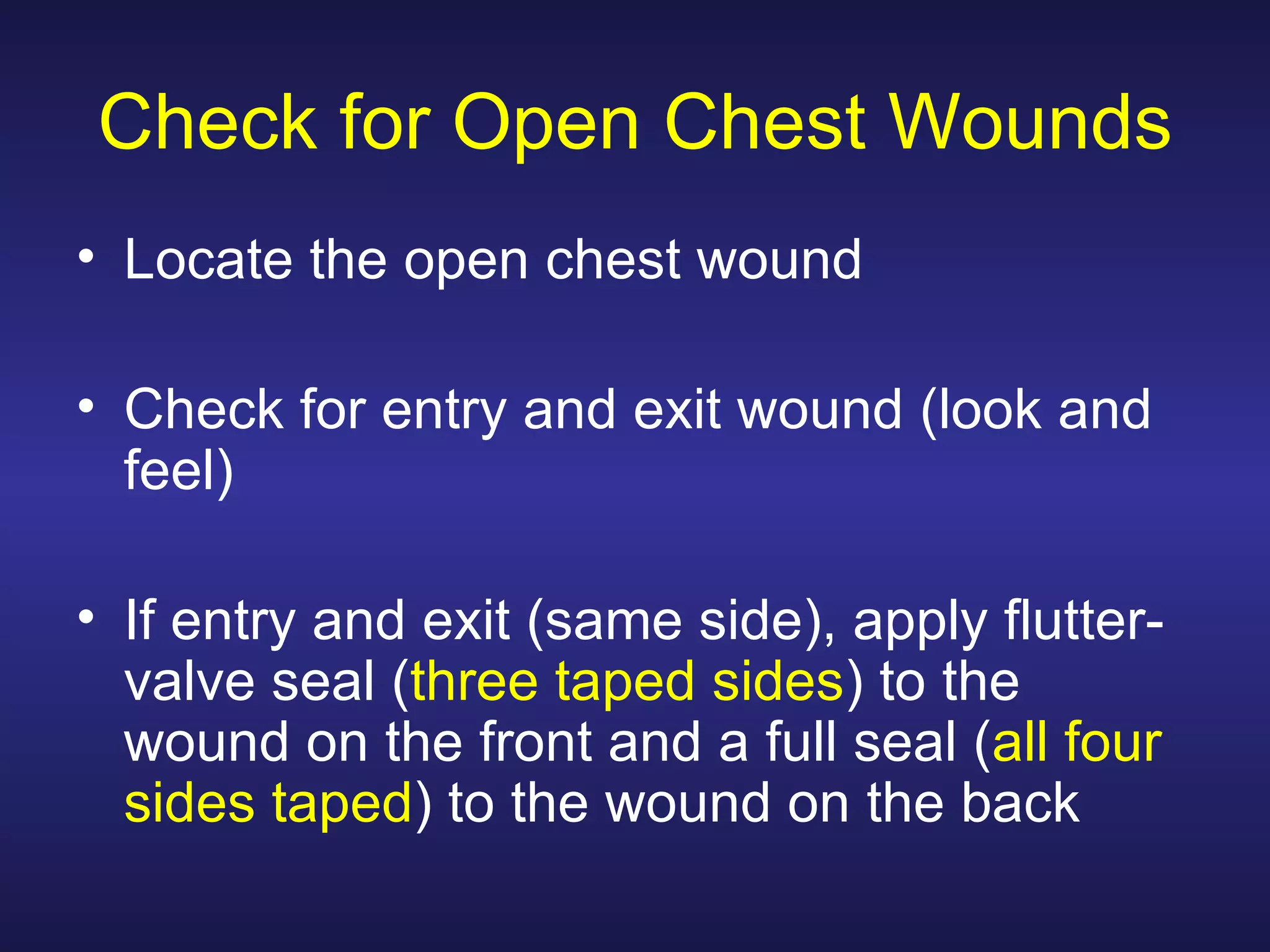 Treating Penetrating Chest Trauma | PPT