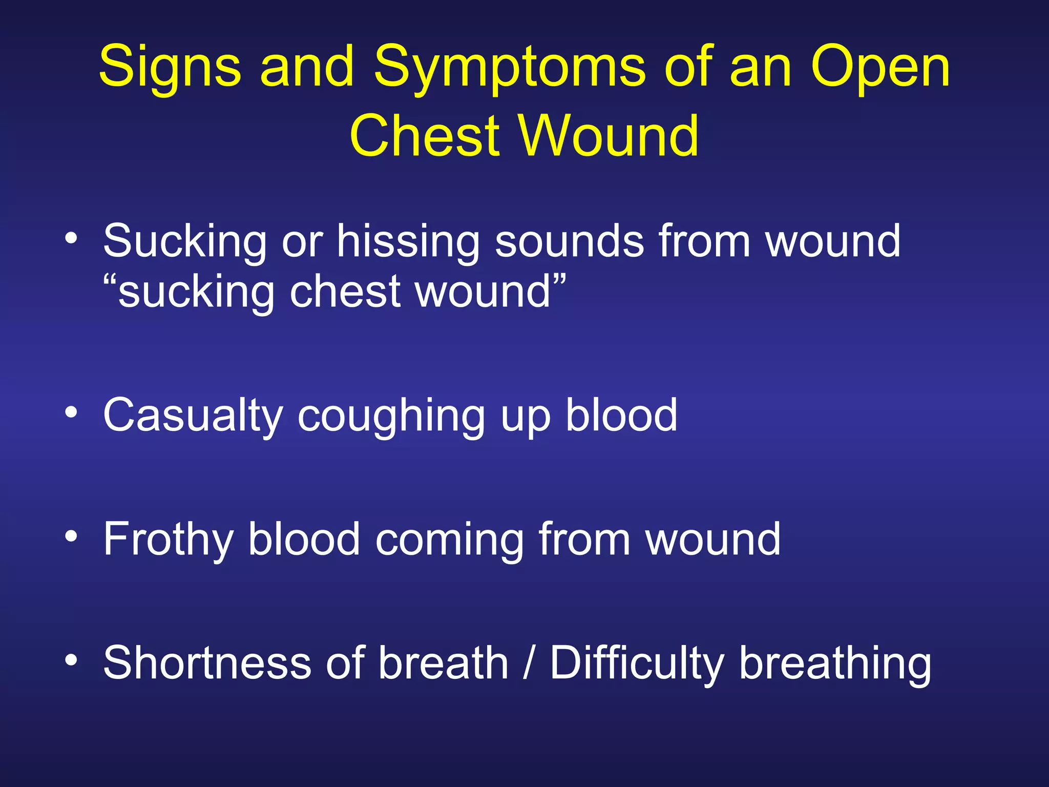 Treating Penetrating Chest Trauma | PPT
