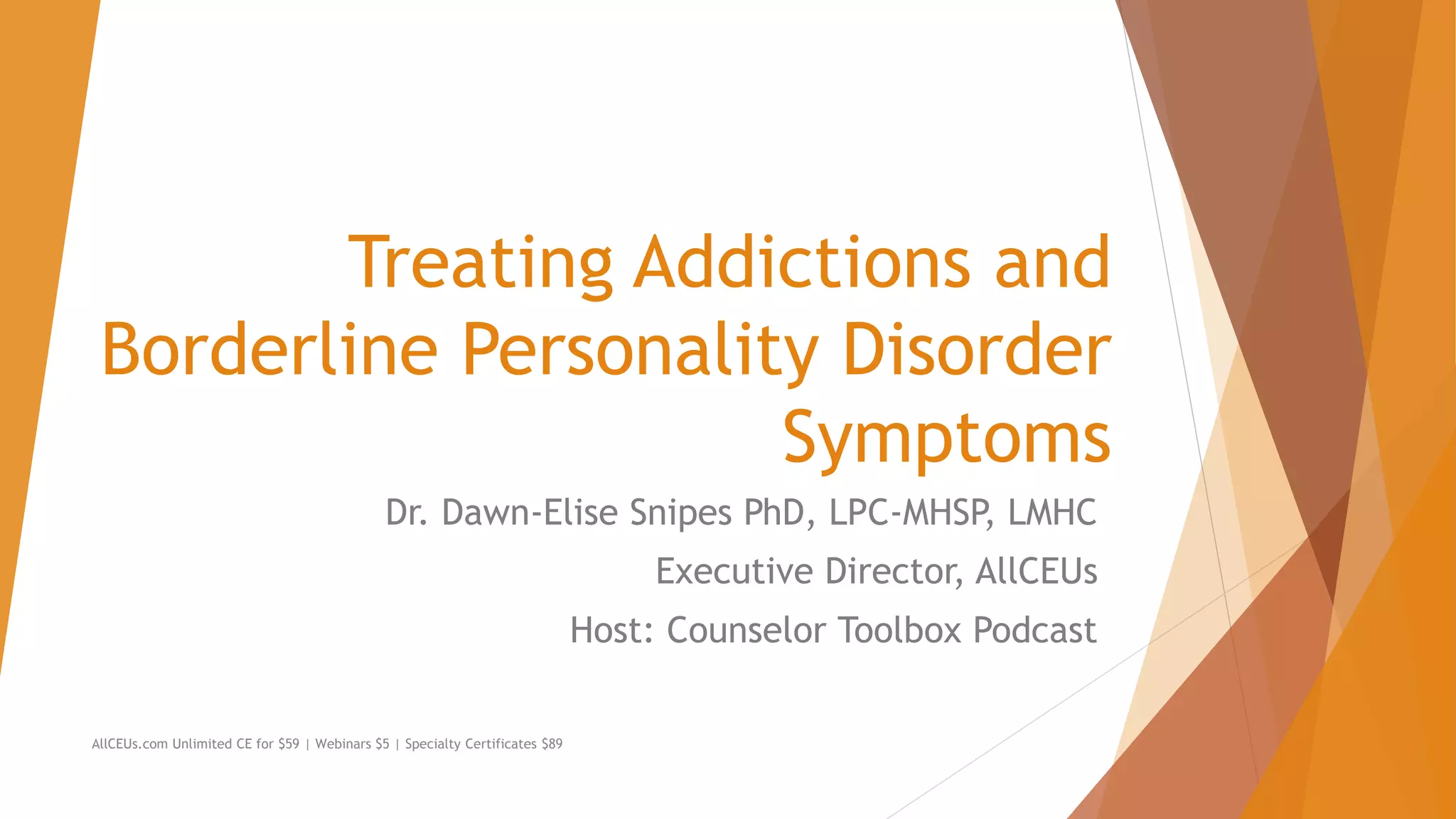 Treating Addictions and Cluster B Personality Disorder Symptoms | PPT