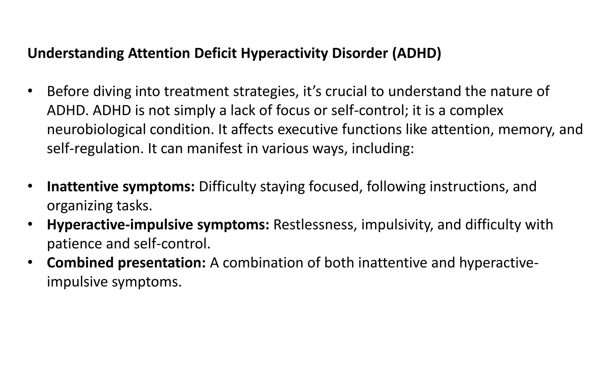 Treating And Dealing With Attention Deficit Hyperactivity Disorder (ADHD) | PPTX