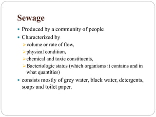 Treatments of sewage, sludge and polluted water | PPTX