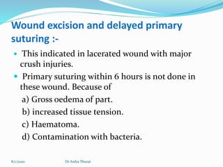 Treatment & Complications of wound | PPTX | Death, Injury, or Military ...