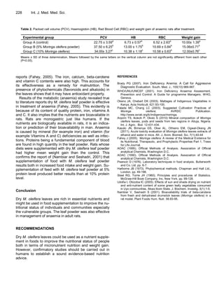 Treatment anaemea-moringa-oleifera-powder | PDF | Blood Disorders ...