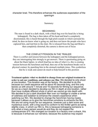 Treatment template. | DOC | Video Production | Content Production