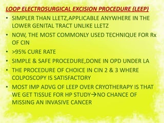 Treatment of CIN & DYSPLASIAS | PPTX