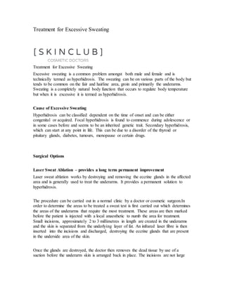 Treatment for excessive sweating | DOCX