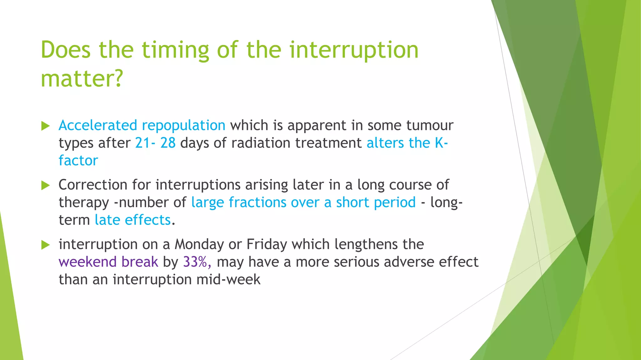 Treatment gap correction methods using bed formalism, radiobiology | PPTX