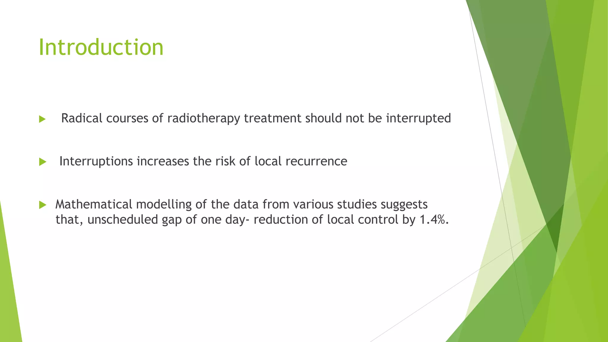 Treatment gap correction methods using bed formalism, radiobiology | PPTX